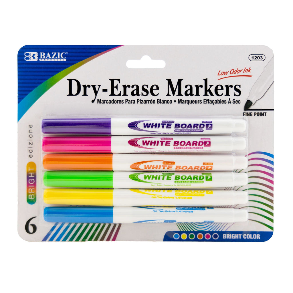 Bright Colors Fine Tip Dry-Erase Markers (6/Pack) – VBC | Virginia Book ...
