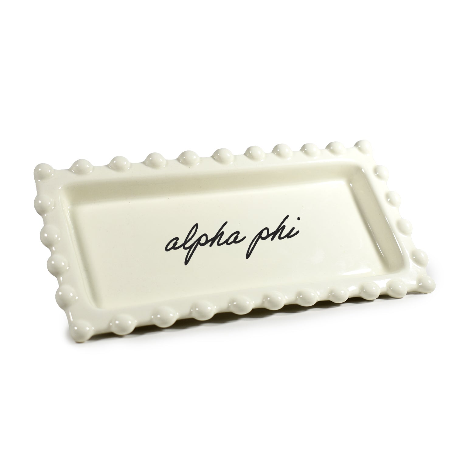 Alpha Phi Jewelry Dish - Rectangular Cursive Script Sorority Name – VBC ...