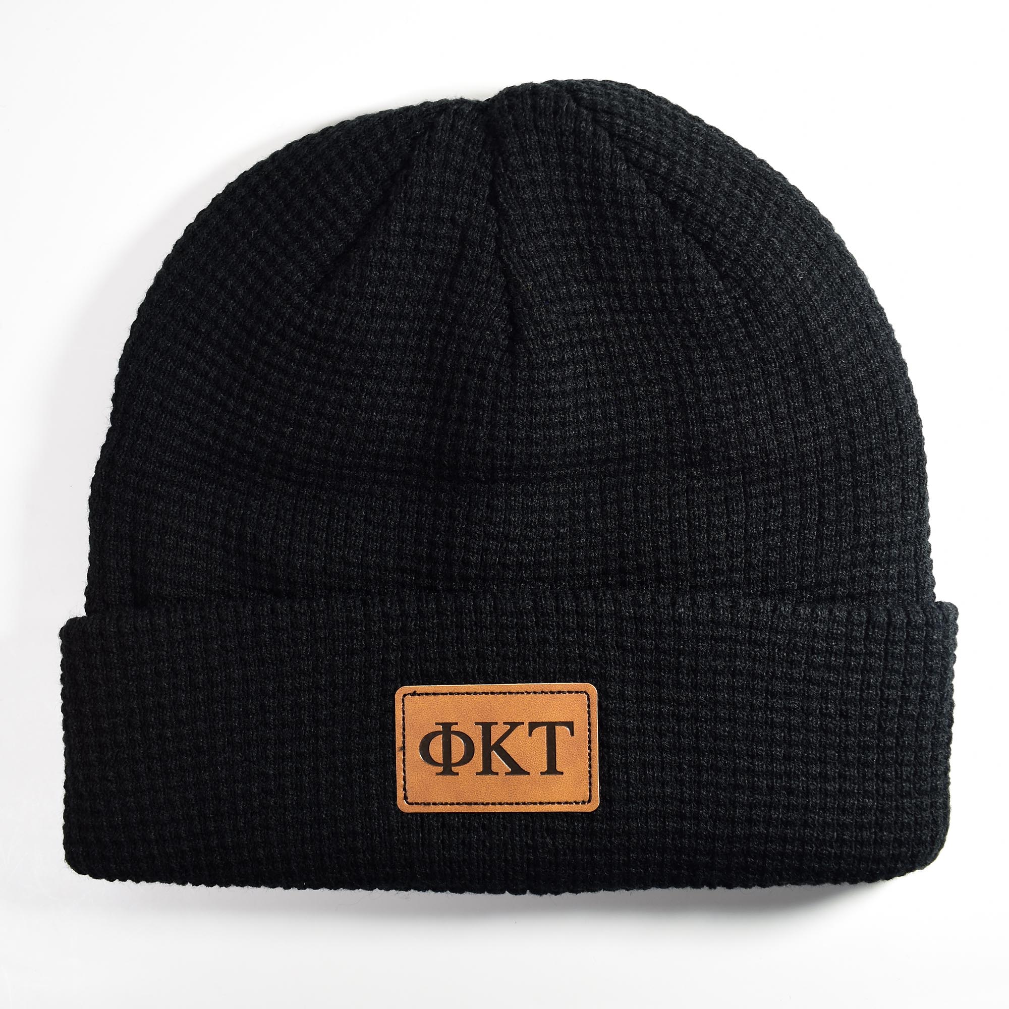 Phi Kappa Tau Fraternity Beanie Hat - Black Winter Hat w/ Greek Letter ...