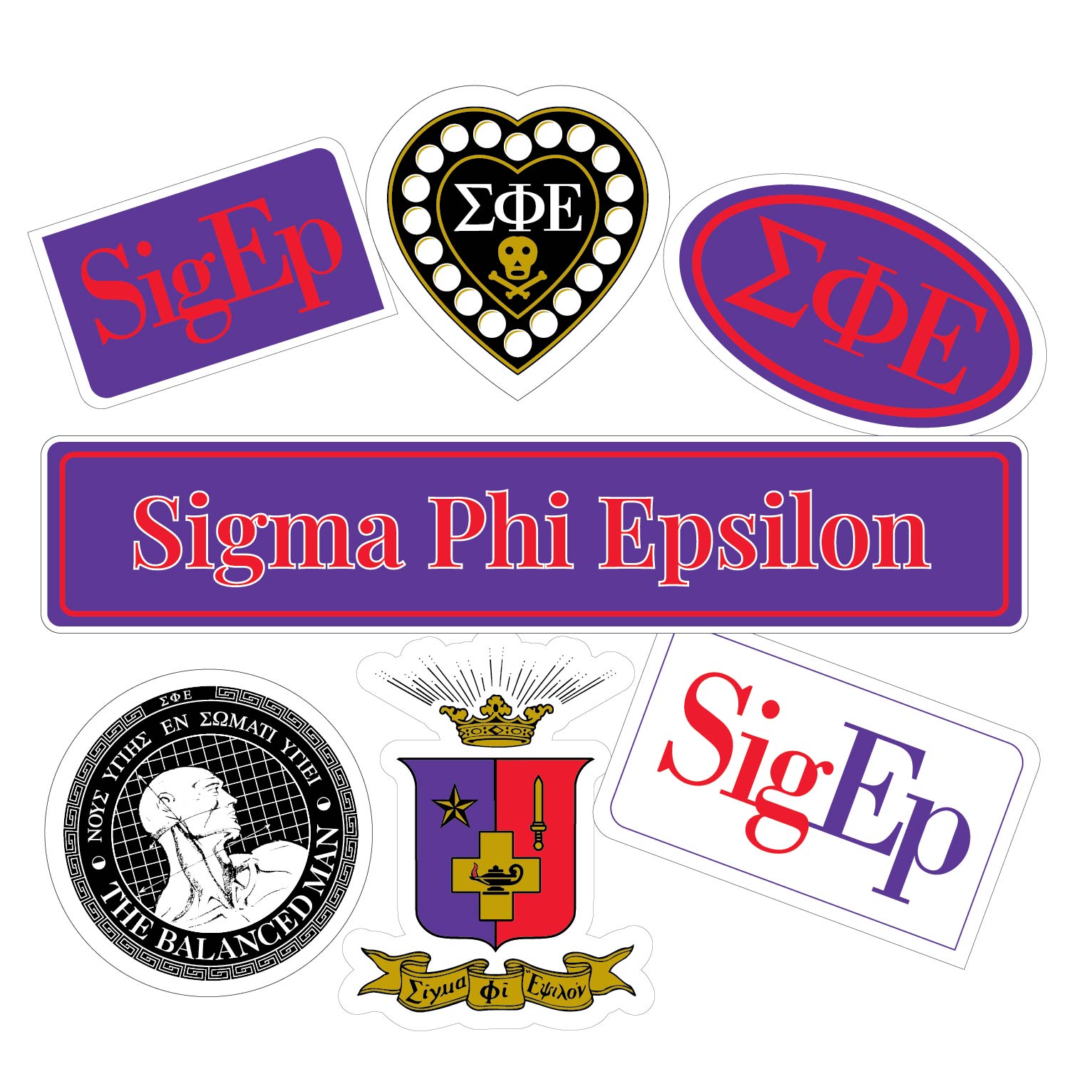 Sigma Phi Epsilon Fraternity Brand Focus Sticker Sheet – VBC | Virginia ...